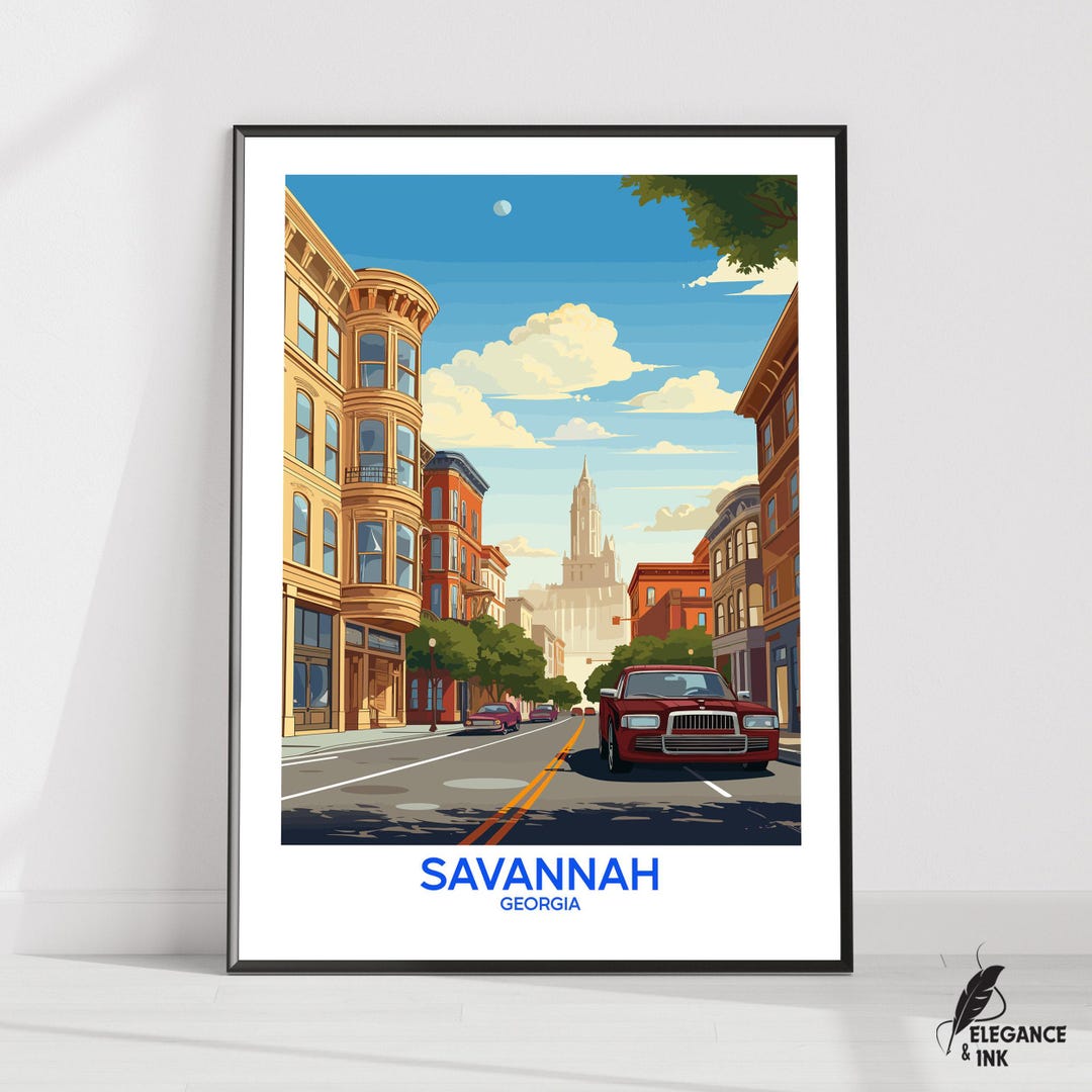 Savannah Poster|savannah Travel Print|savannah Wall Art|savannah Wall ...
