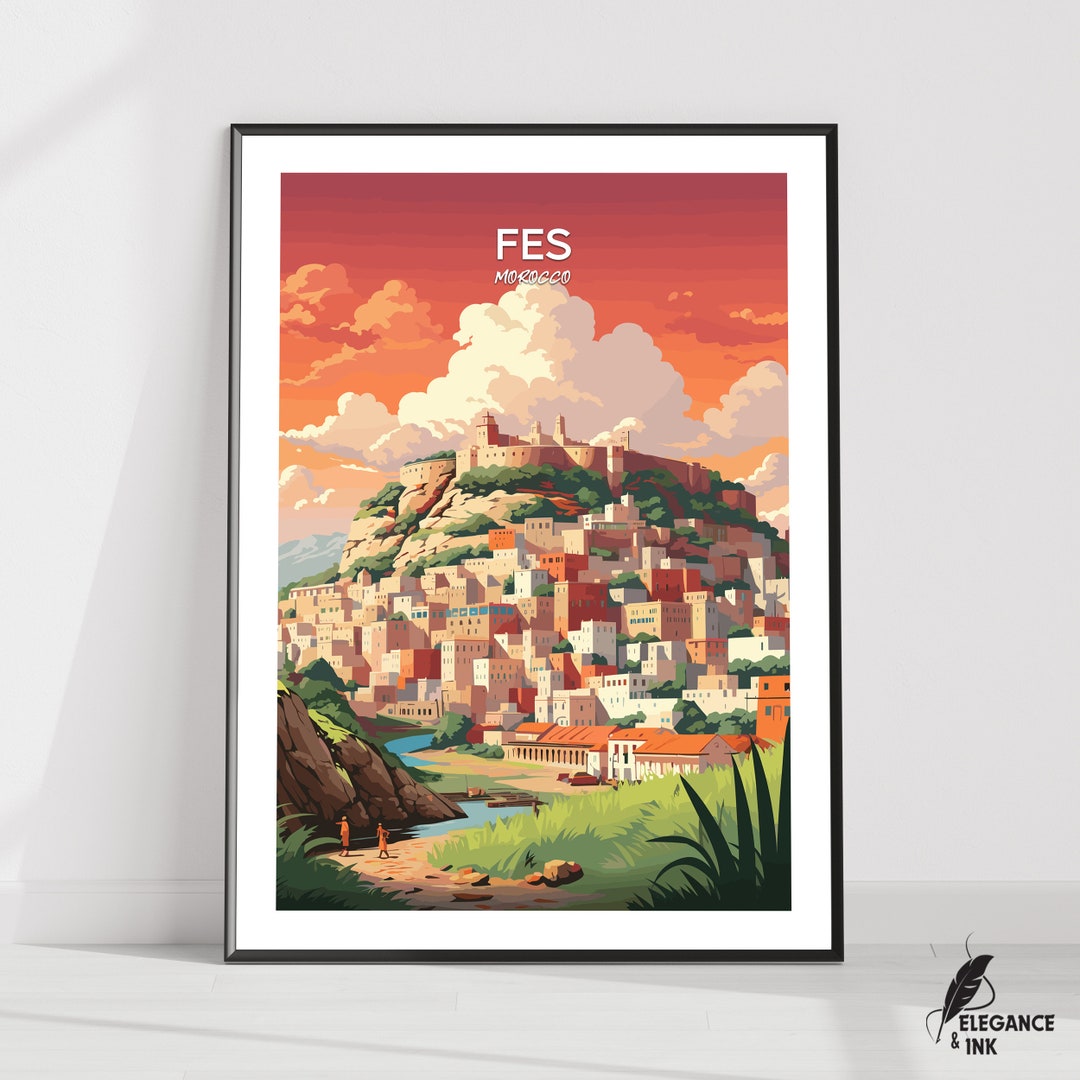 Fes Travel Print Wall Art,fes Minimalist Painting Art,fes Modern Poster ...