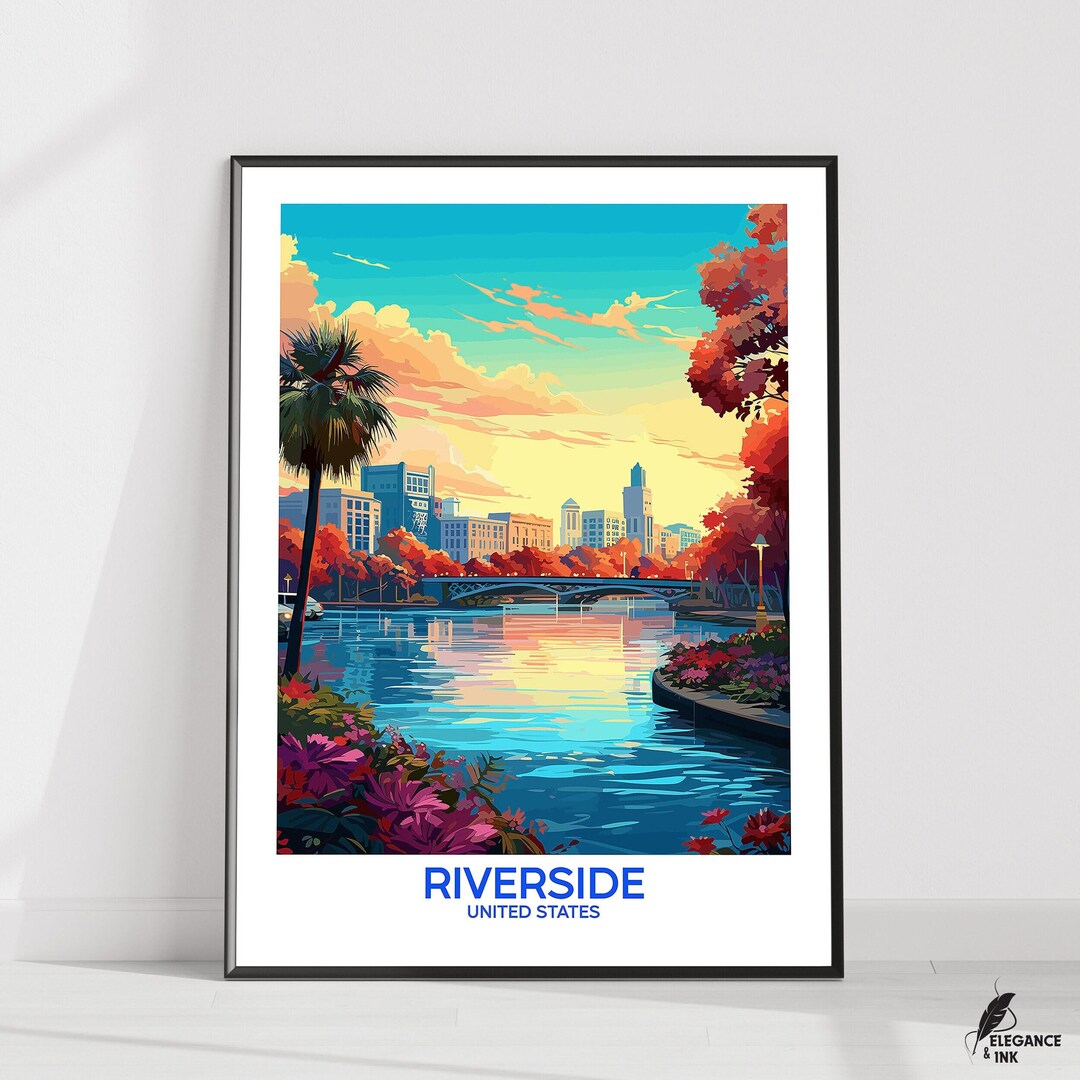 Riverside Poster|riverside Wall Art|riverside Wall Decor|travel Print ...