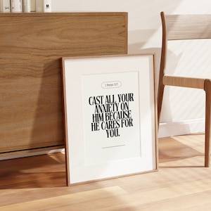 Set of 3 Neutral Christian Wall Art Print Inspirational Bible Verse ...