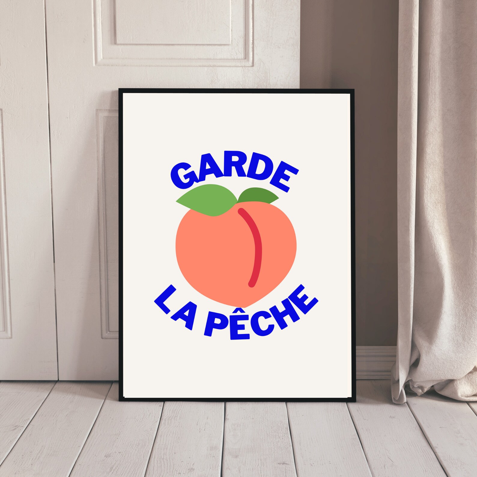 Peach Print Wall Art, French Art Print, Peach Print, Colorful Prints ...