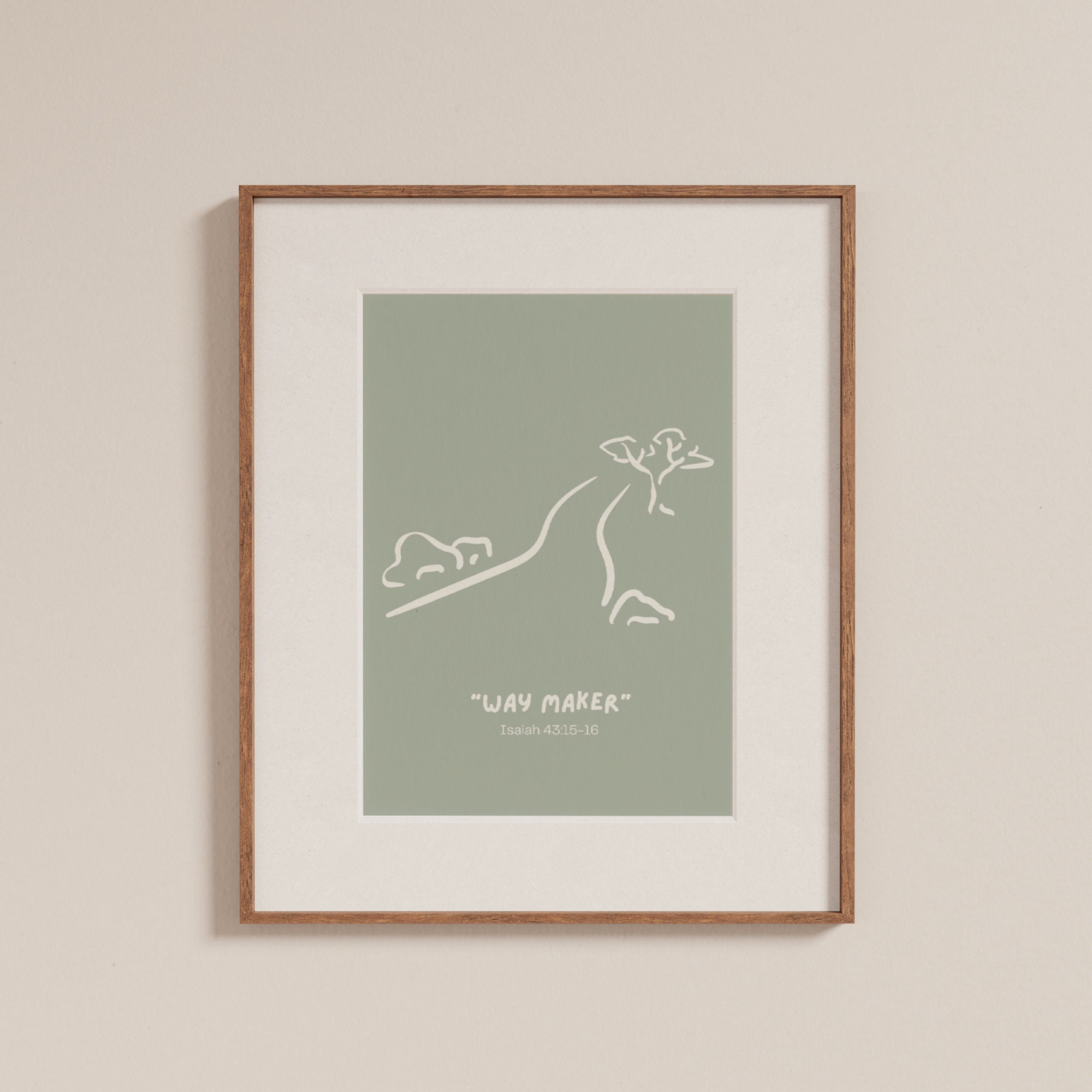 Set of 3 Sage Green Christian Wall Art Print Bible Verse Inspirational ...