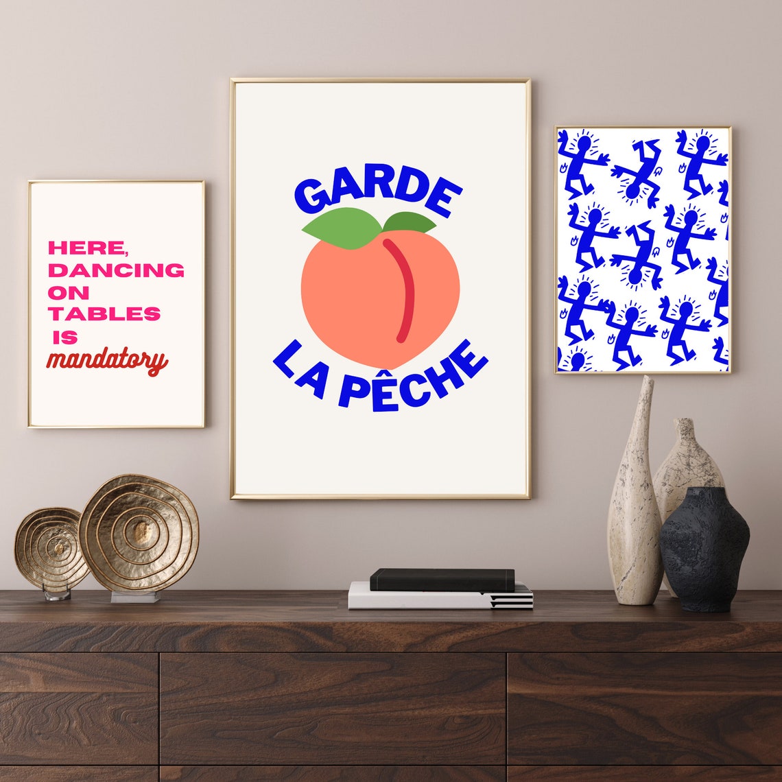 Peach Print Wall Art, French Art Print, Peach Print, Colorful Prints ...