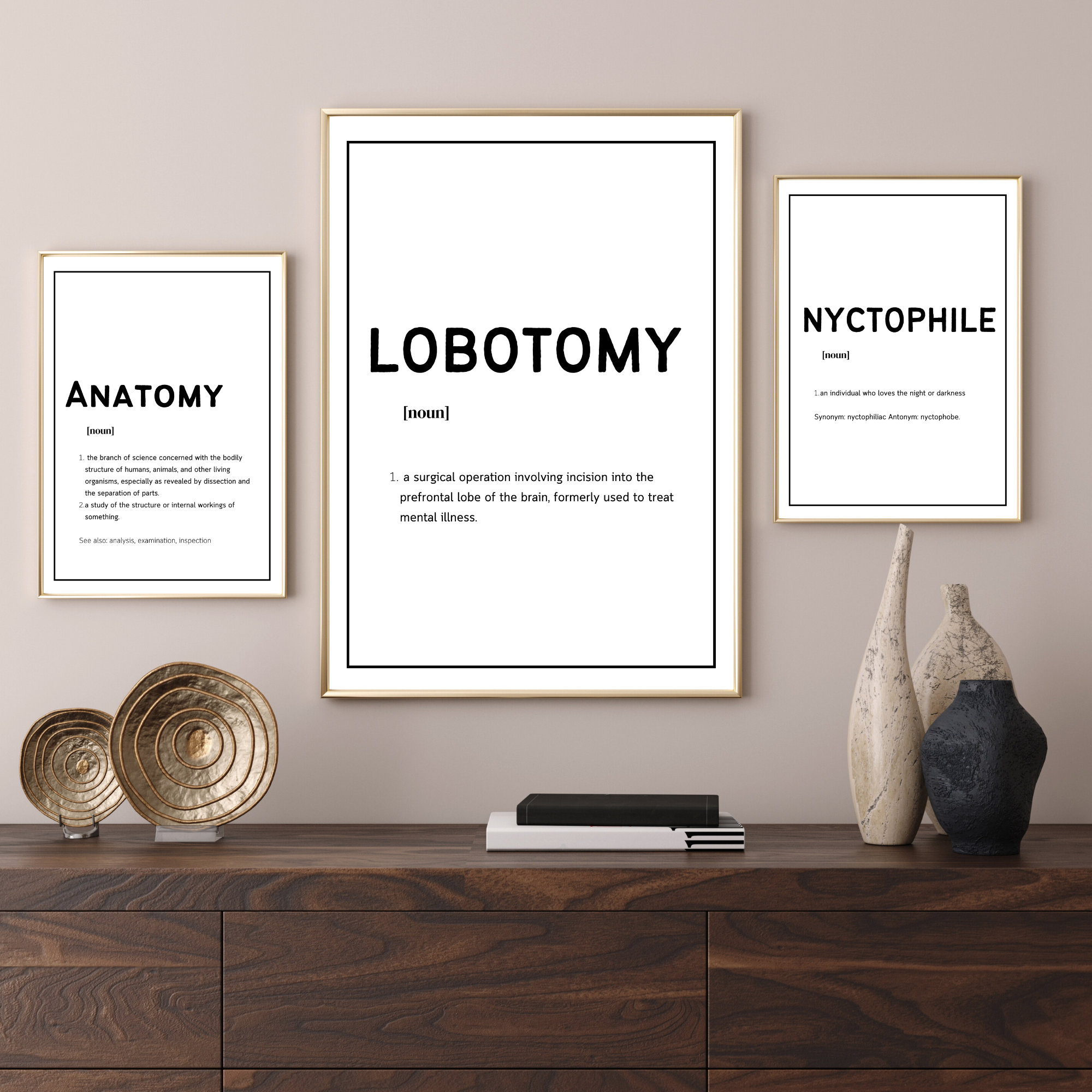 Lobotomy Definition Print Halloween Home Decor Minimalist - Etsy