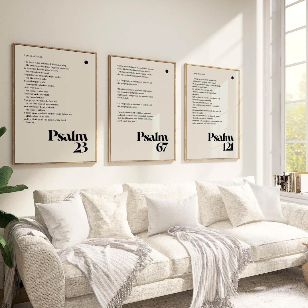 Set of 3 Bible Verse Printable Posters Neutral Scripture Wall Art ...