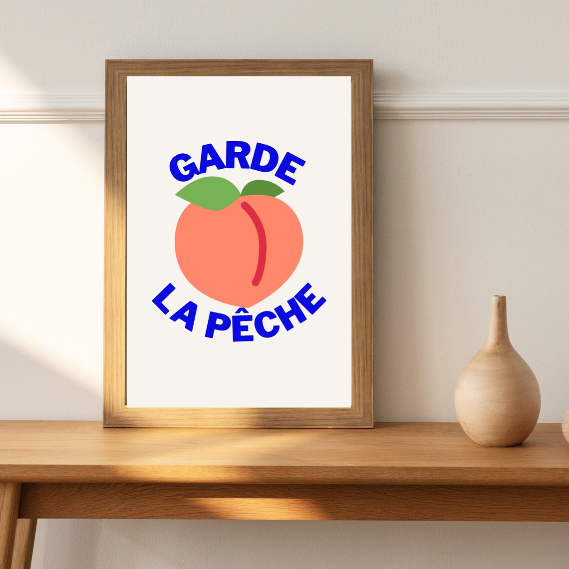 Peach Print Wall Art, French Art Print, Peach Print, Colorful Prints ...