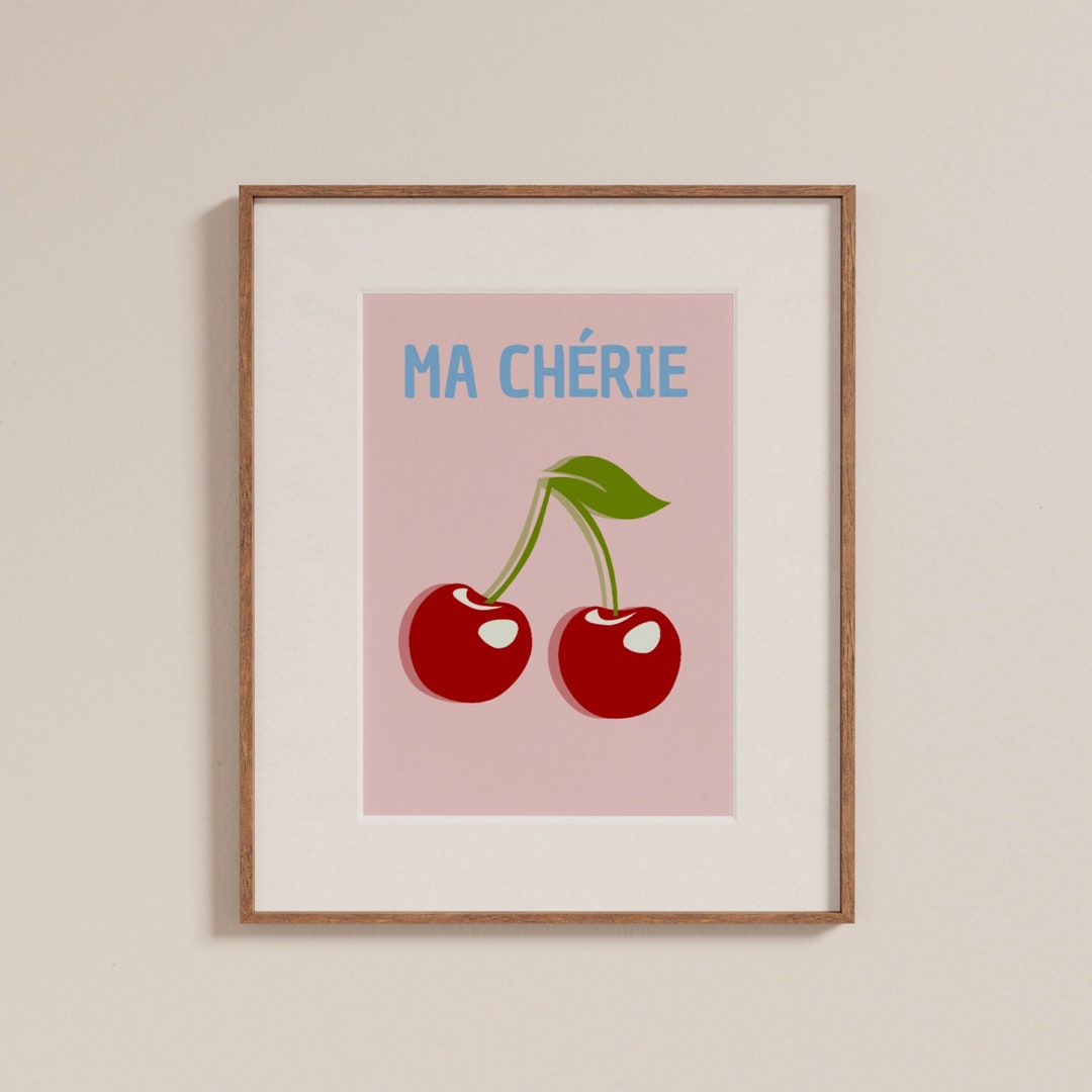Cherry Print, Ma Cherie Poster, Funky Kitchen Art (digital Download) - Etsy