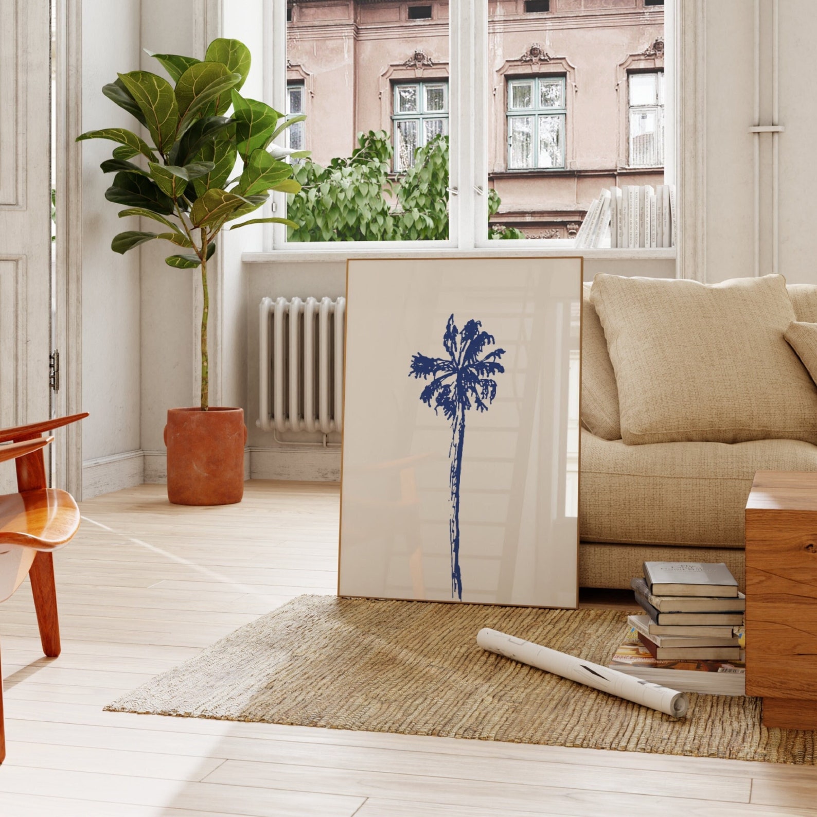 Palm Tree Poster, Coastal Artwork, Abstract Palm Tree Print ...