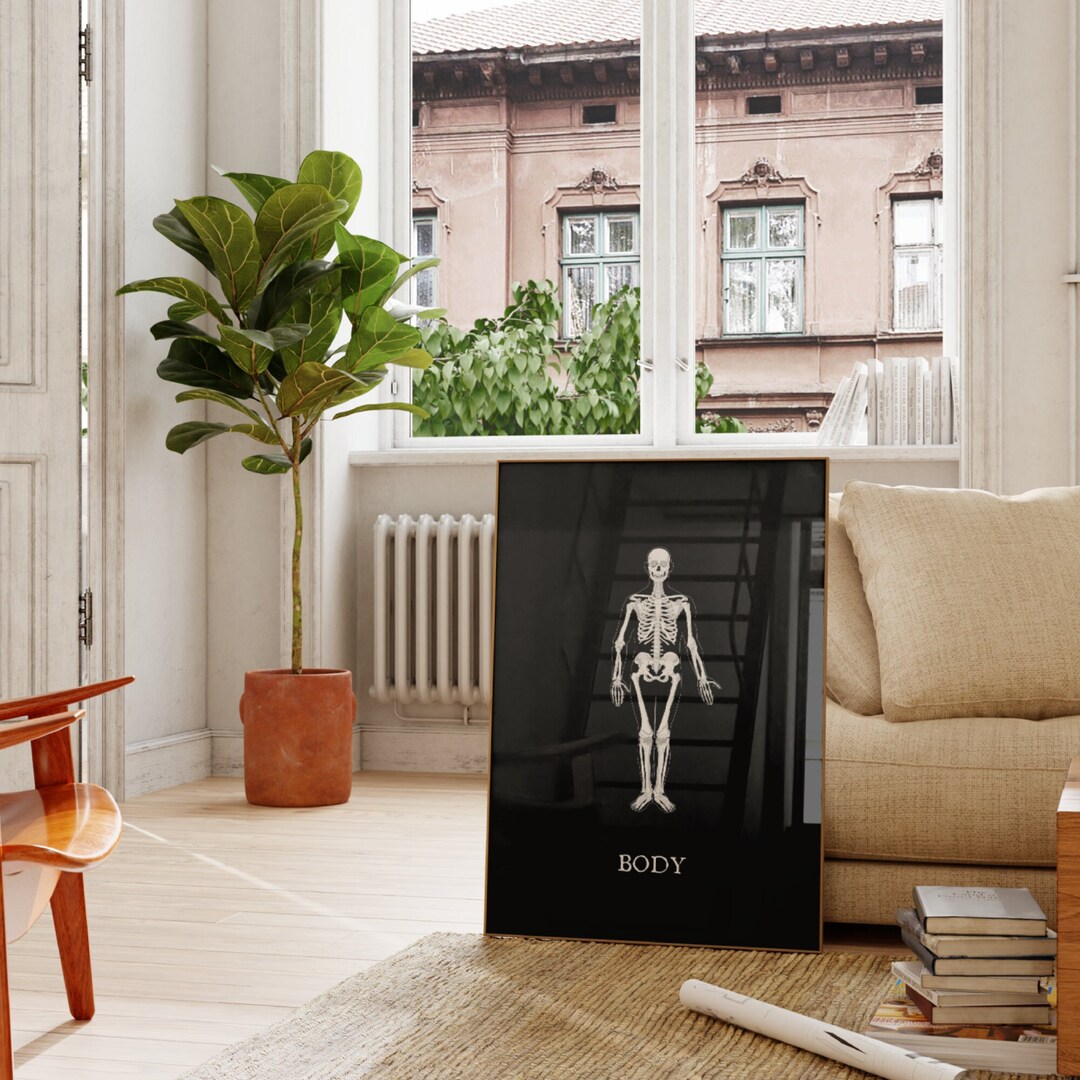 Halloween Skeleton Art Print Skeleton Wall Art Spooky - Etsy