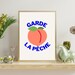 Peach Print Wall Art, French Art Print, Peach Print, Colorful Prints ...