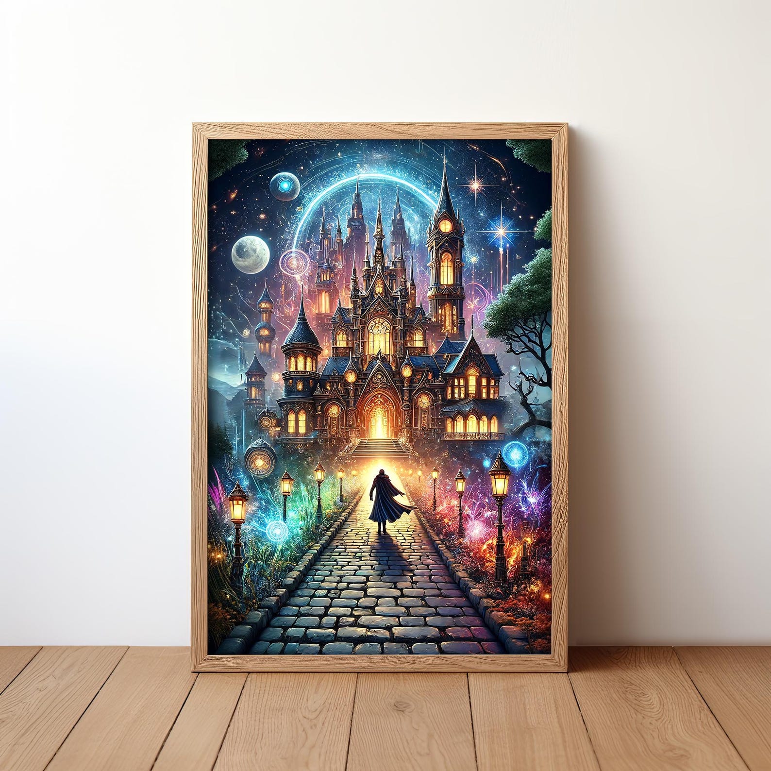 Wizard and Castle Wall Art, Printable Wall Art, Great Wizard Wall Decor ...