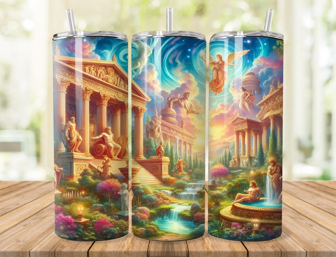 Zeus & Poseidon Tumbler Wrap: Ancient Mythology Design (digital ...