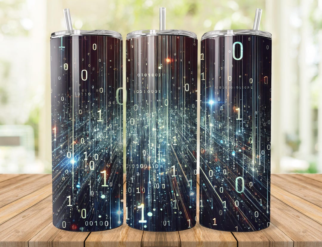 Binary Code Numbers Pattern Tumbler Wrap, 20 Oz 30 Oz Skinny Tumbler ...