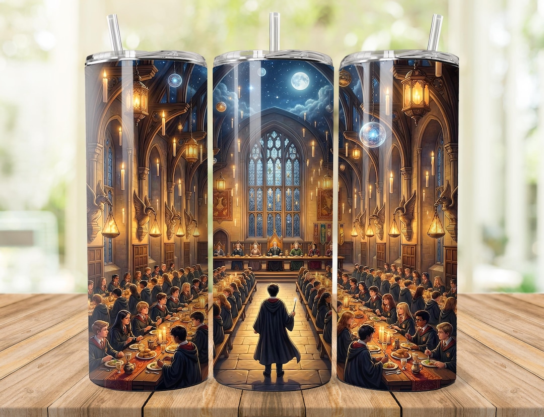 Wizard School Tumbler Wrap: Magic World Design (20 Oz 30 Oz PNG Digital ...
