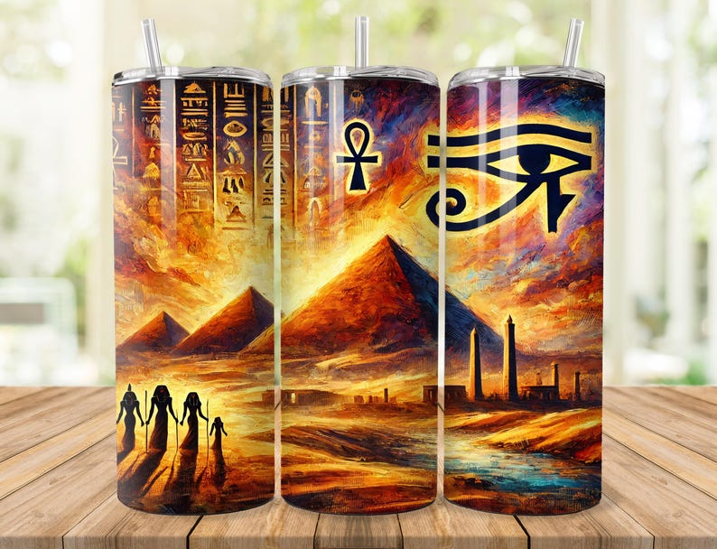 Egypt Pyramids Tumbler Wrap: Ancient Egyptian Design 20oz Tumbler ...