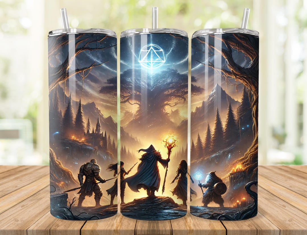 Fantasy RPG Tumbler Wrap: Wizards Design 20oz Tumbler Sublimation ...