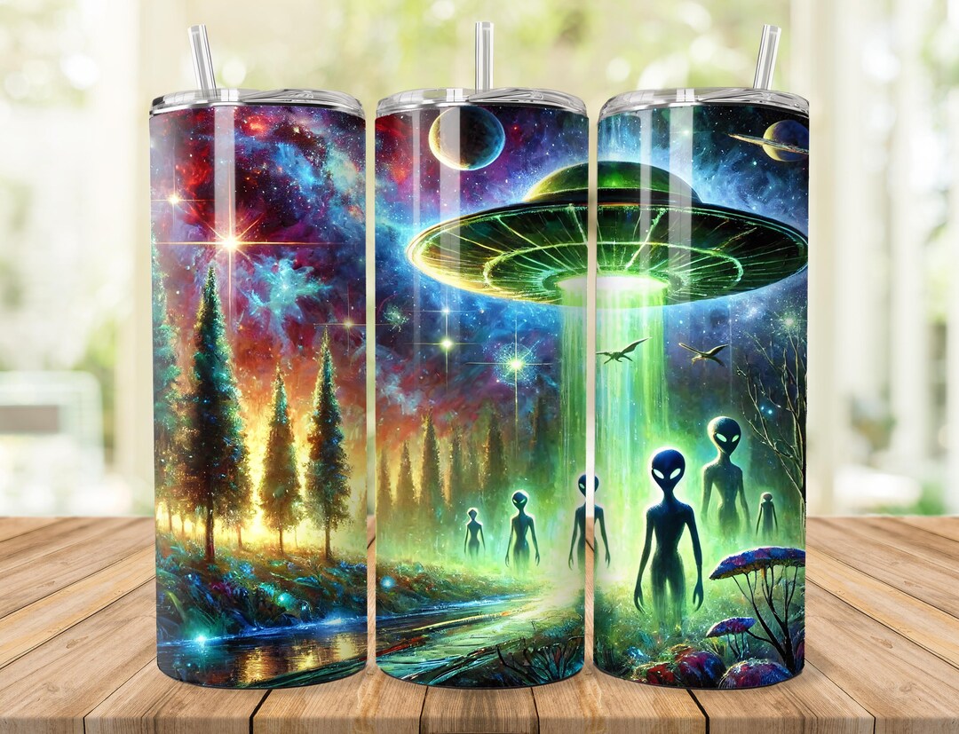 UFO Aliens Tumbler Wrap: 20oz 30oz Skinny Tumbler Design (digital ...