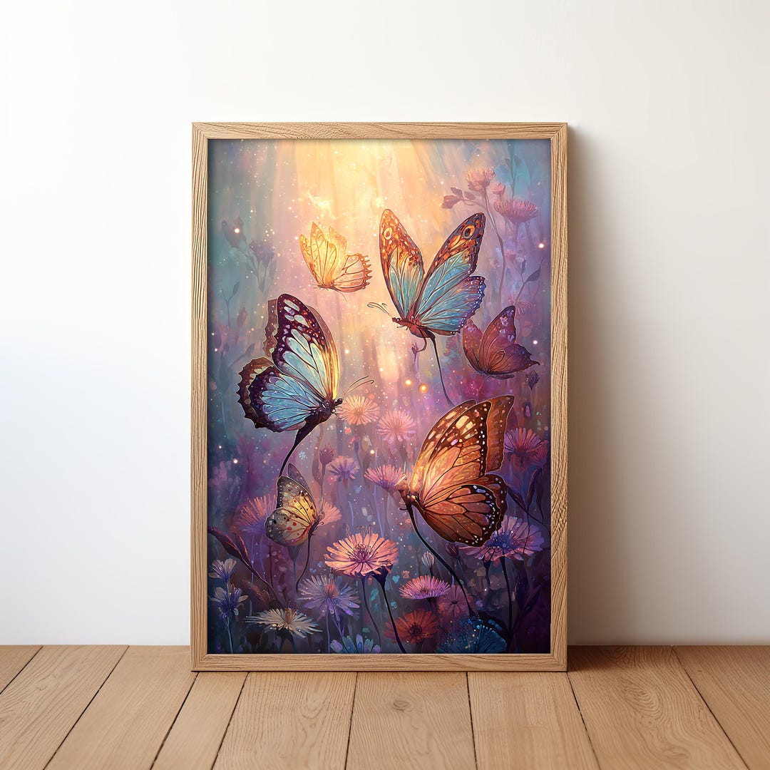Butterfly Color Wall Art, Printable Wall Art, Colorful Boho Wall Decor ...