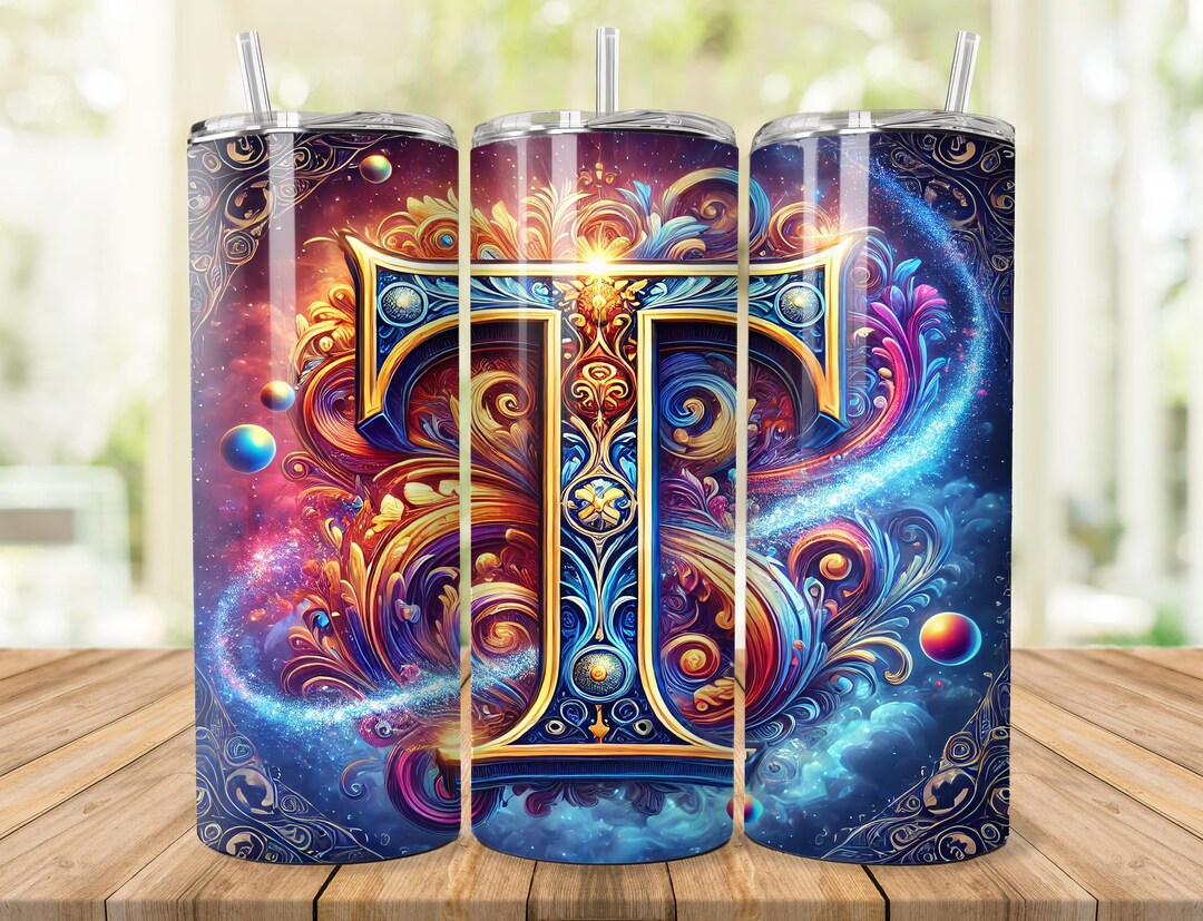 The Letter T Tumbler Wrap, 20 Oz 30 Oz Skinny Tumbler Wrap PNG ...