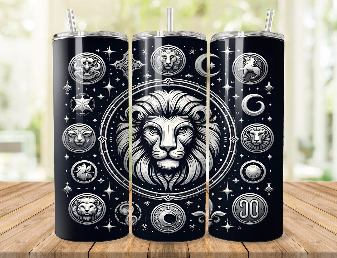 Leo Zodiac Tumbler Wrap, 20 Oz 30 Oz Skinny Tumbler Wrap PNG, Leo ...