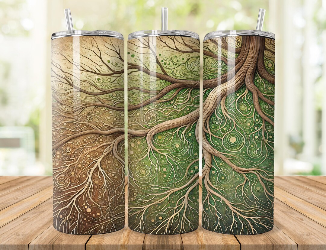 Tree Roots Tumbler Wrap: Nature Design 20oz Tumbler Sublimation ...