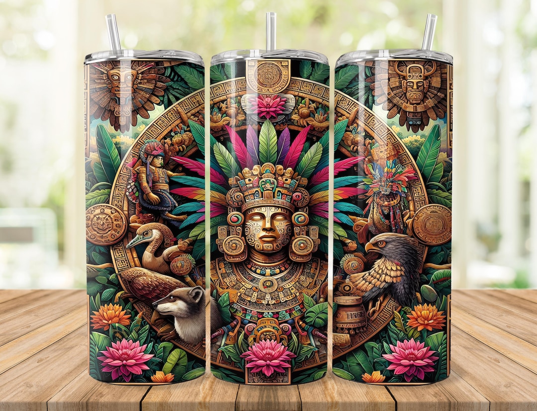 Aztecs and Maya Pattern Tumbler Wrap, 20oz 30oz Skinny Tumbler Wrap PNG ...