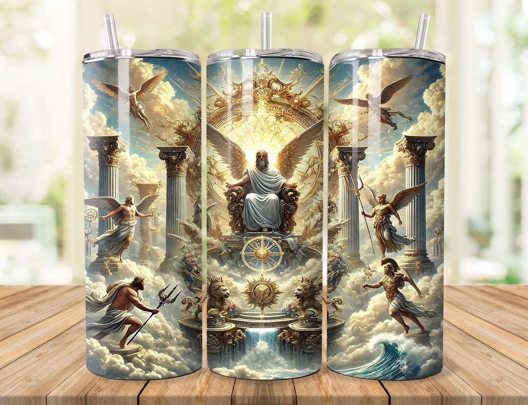 Greek Mythology Tumbler Wrap: Colorful PNG Design 20oz Tumbler ...