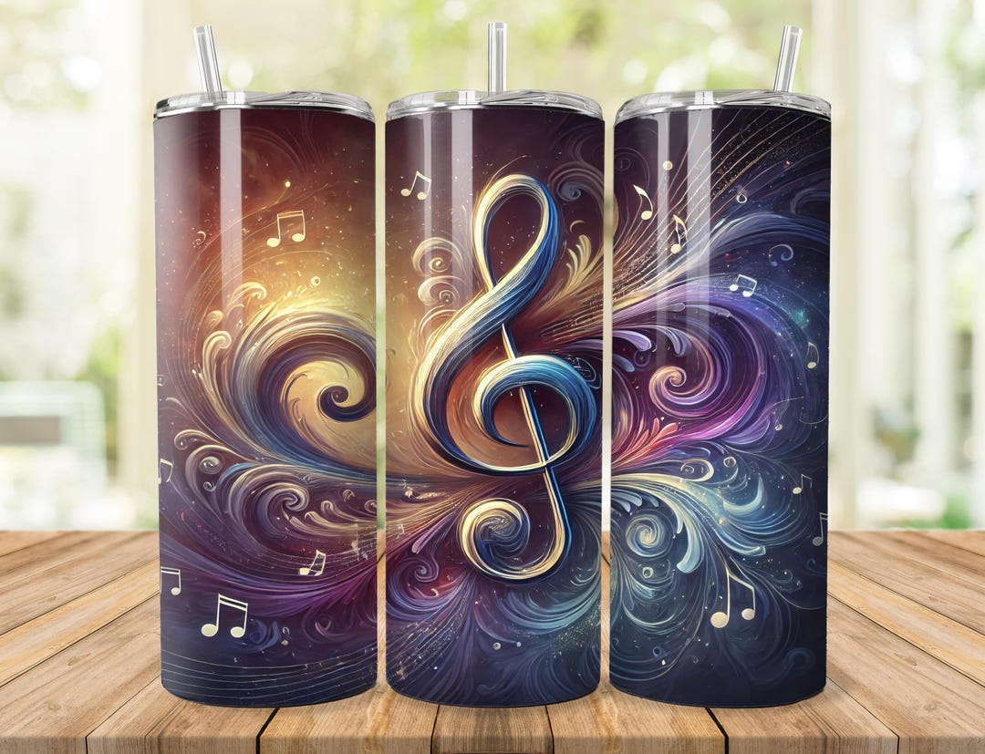 Music Note Treble Clef Tumbler Wrap: 20oz 30oz Skinny Design (digital ...