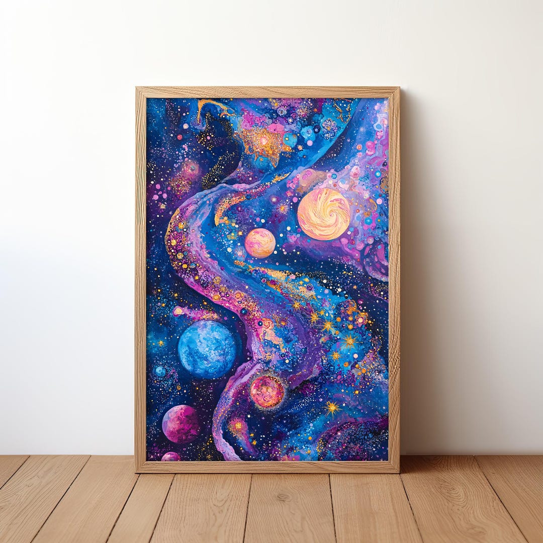 Universe and Stars Wall Art, Printable Wall Art, Colorful Wall Decor ...