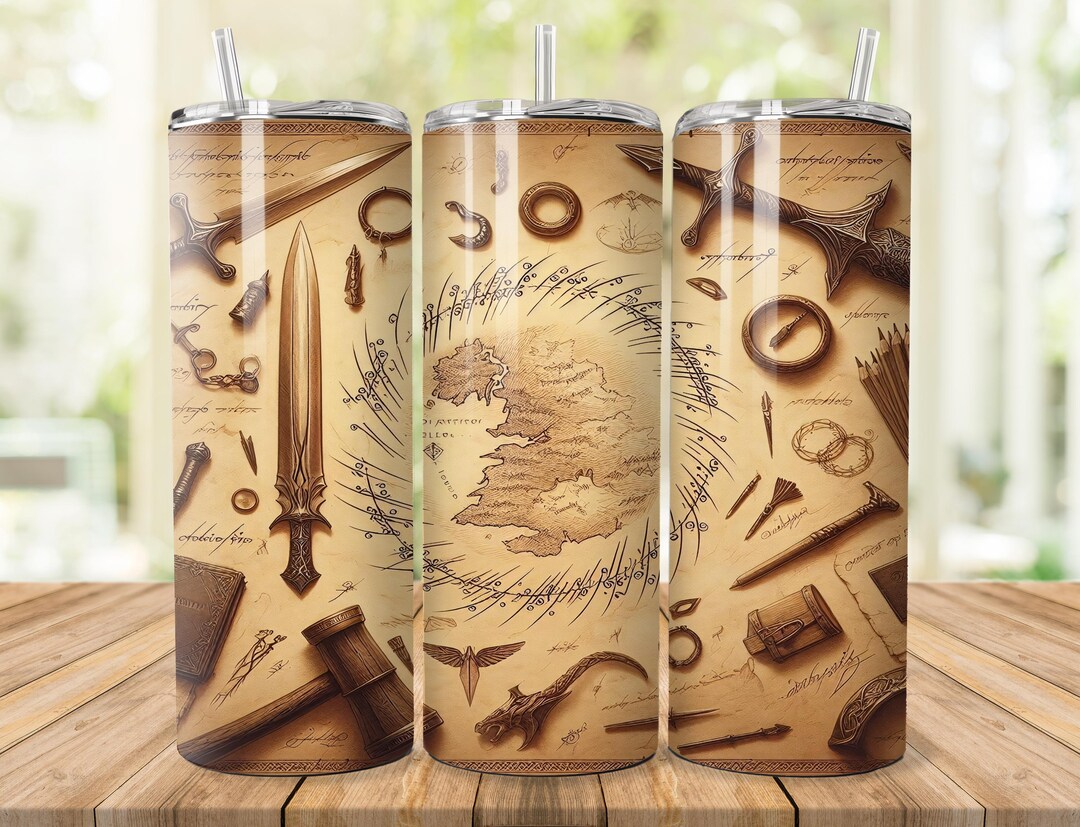 Fantasy World Map Tumbler Wrap: RPG Design 20oz Tumbler Sublimation ...