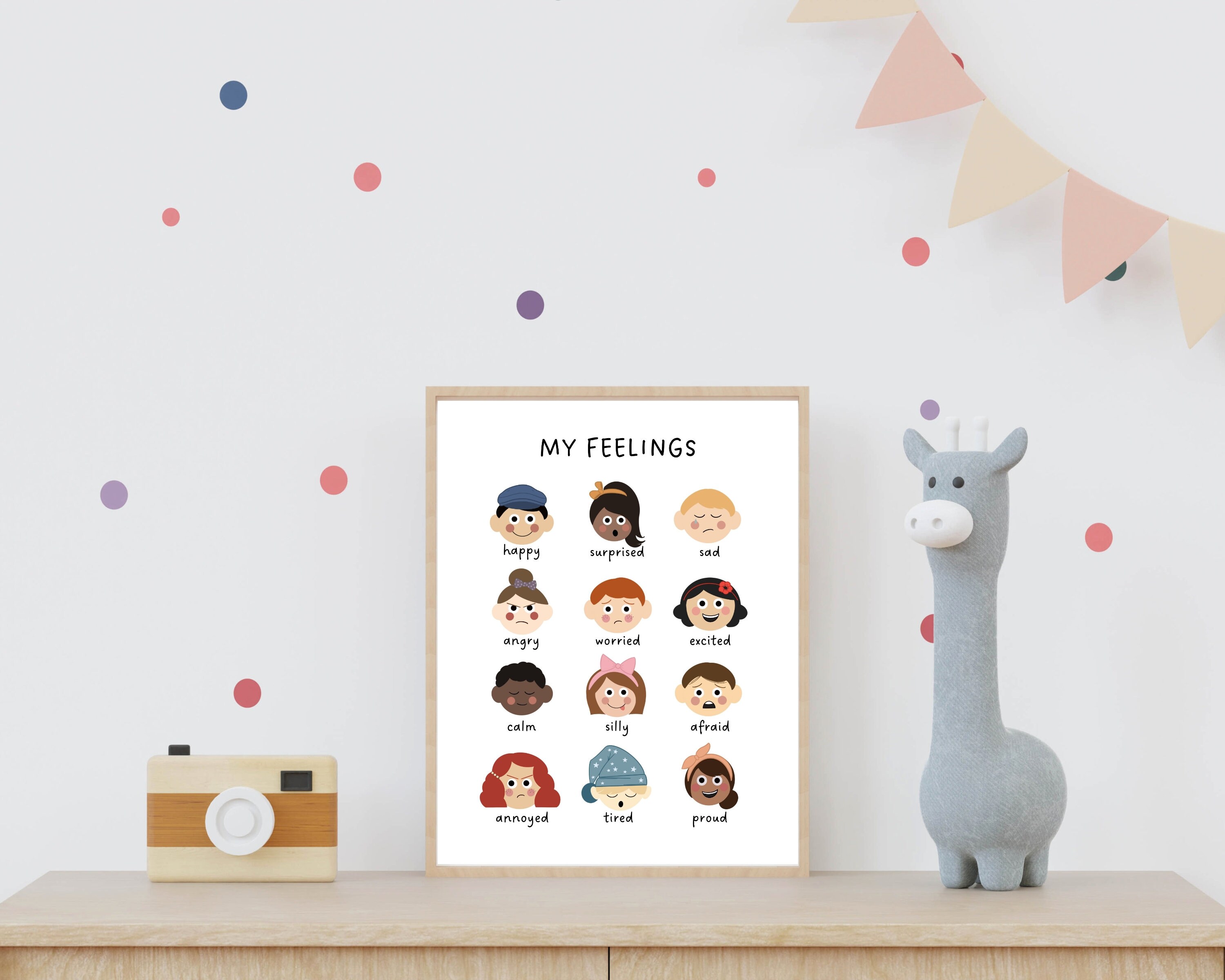Emotions Chart Feelings Poster Digital Art Print Classroom Decor ...