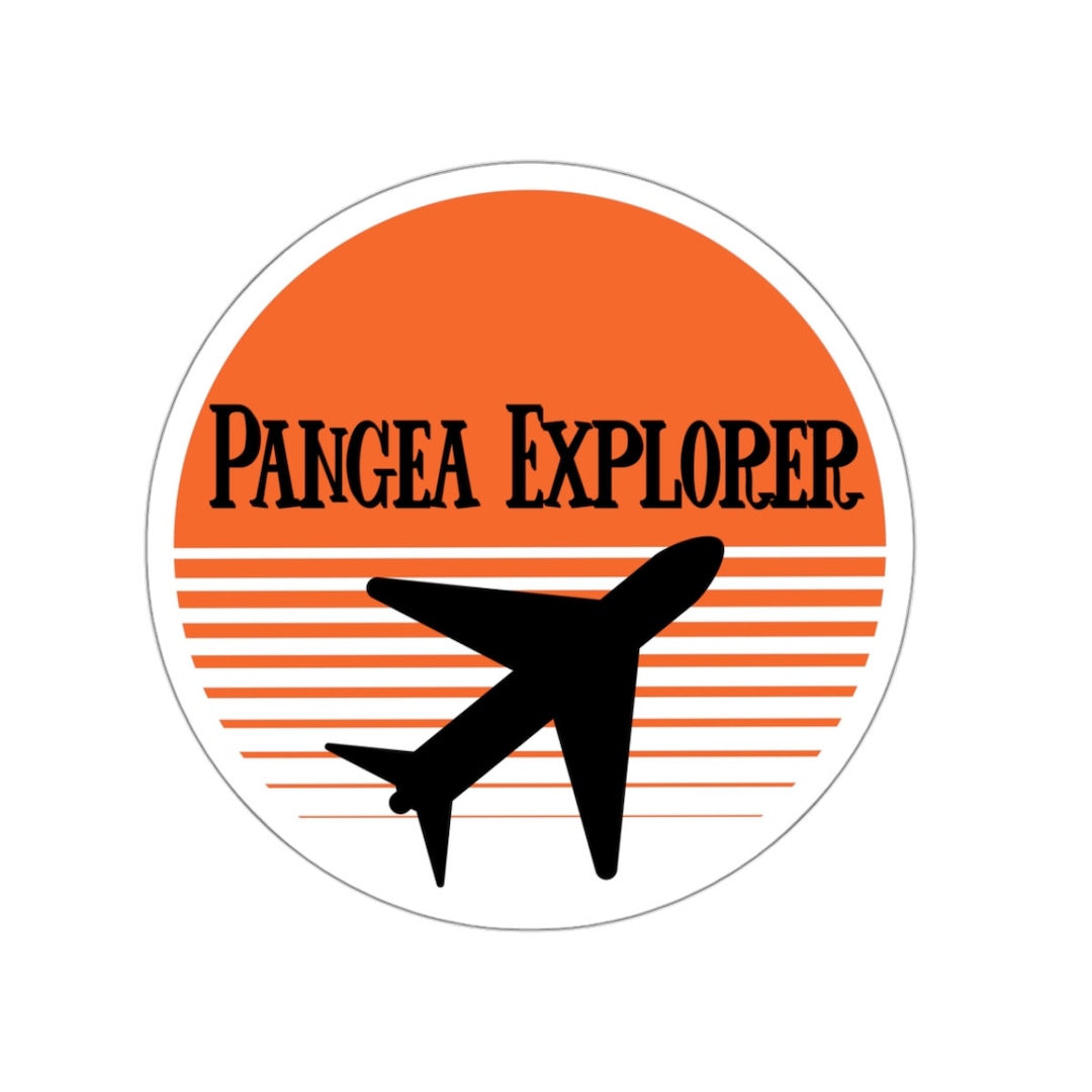 Pangea Explorer Kiss-cut Sticker/ Airplane Sticker/ World Traveler ...