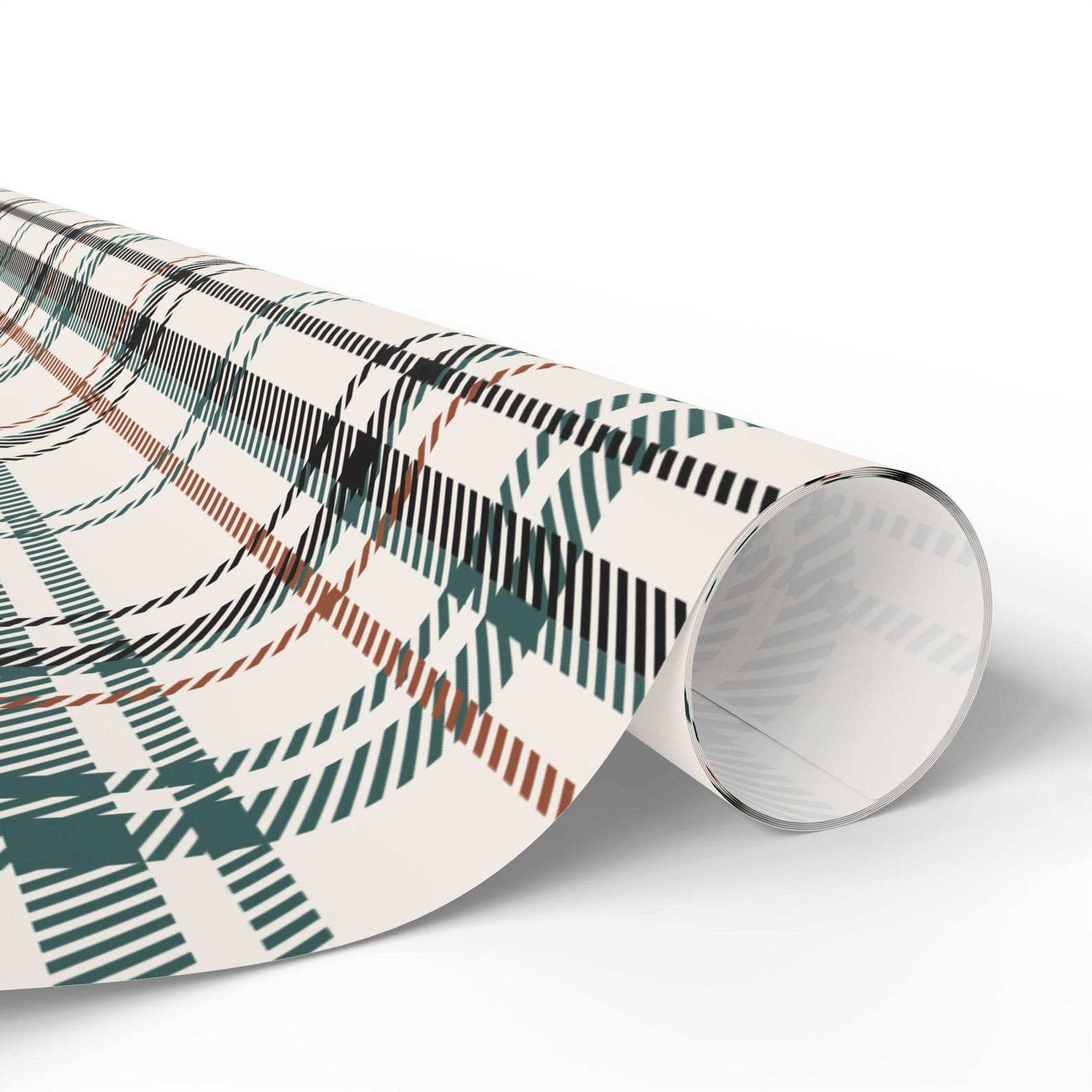 Rust Red, Blue, and Black Plaid Christmas Wrapping Paper - Etsy