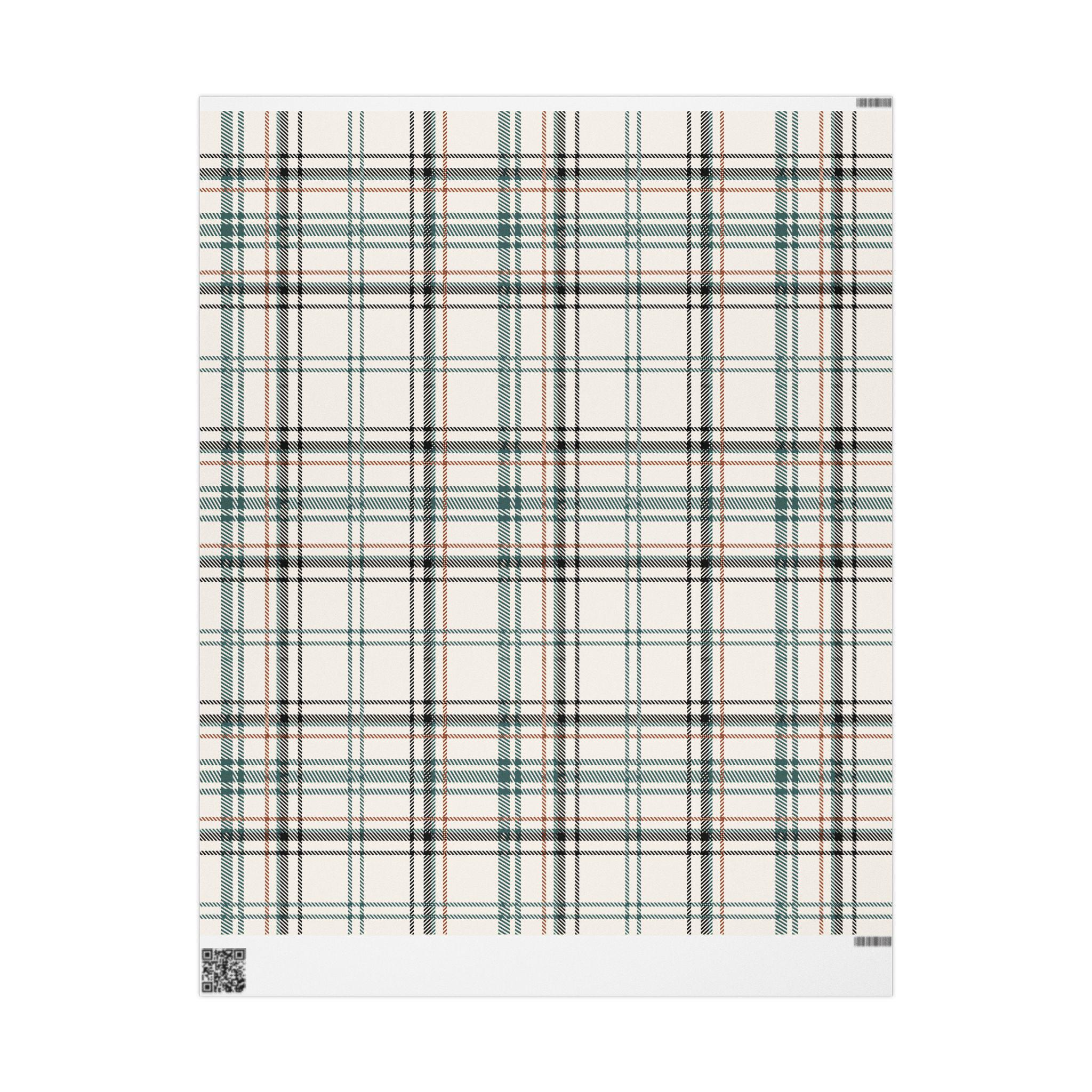 Rust Red, Blue, and Black Plaid Christmas Wrapping Paper - Etsy