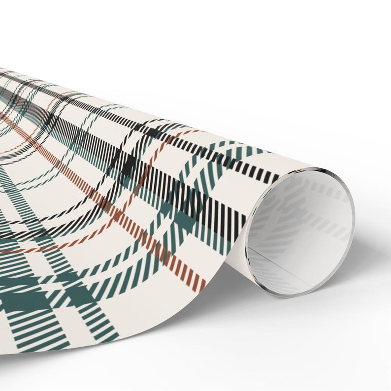 Rust Red, Blue, and Black Plaid Christmas Wrapping Paper - Etsy