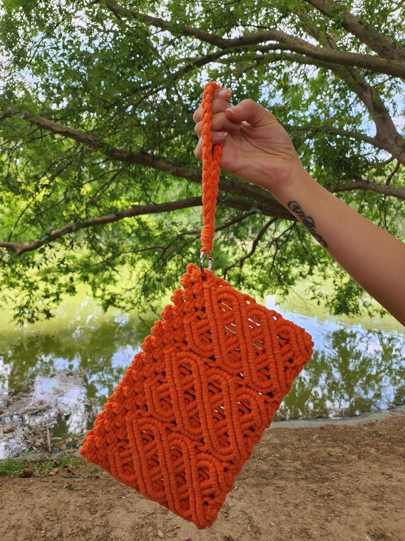 Women's Macrame Baghandcrafted Cotton Macrame Clutch Bag - Etsy