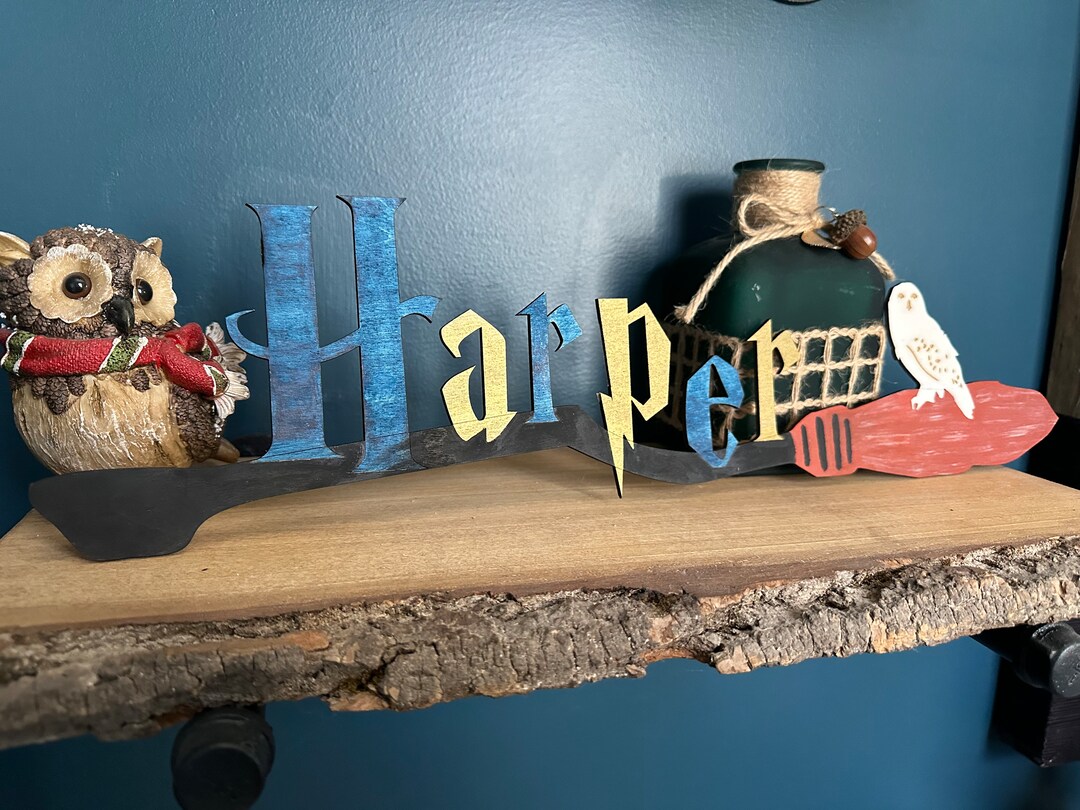 Wizard Broom With Name With Owl Option, Hanging Wizard Broom Sign - Etsy