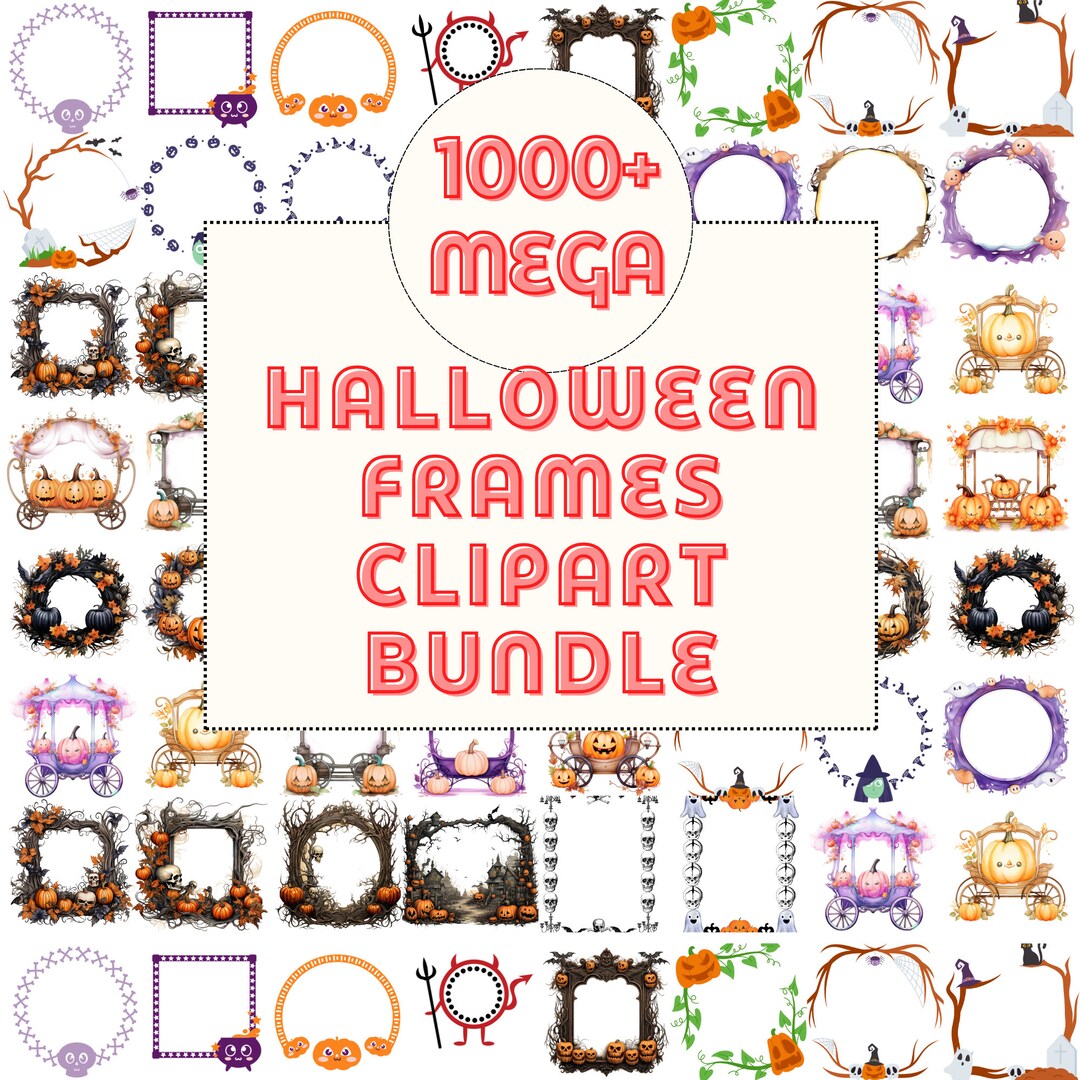 1000 Halloween Frames Bundle Clipart Antique Frame Baroque - Etsy