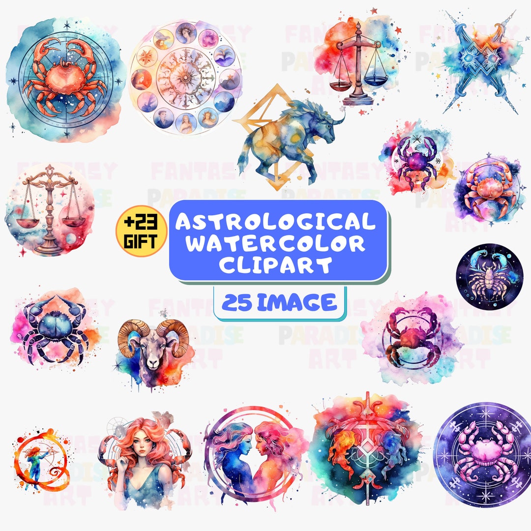 Zodiac Signs Clipart Horoscope PNG Clipart, Astrological Elements PNG ...