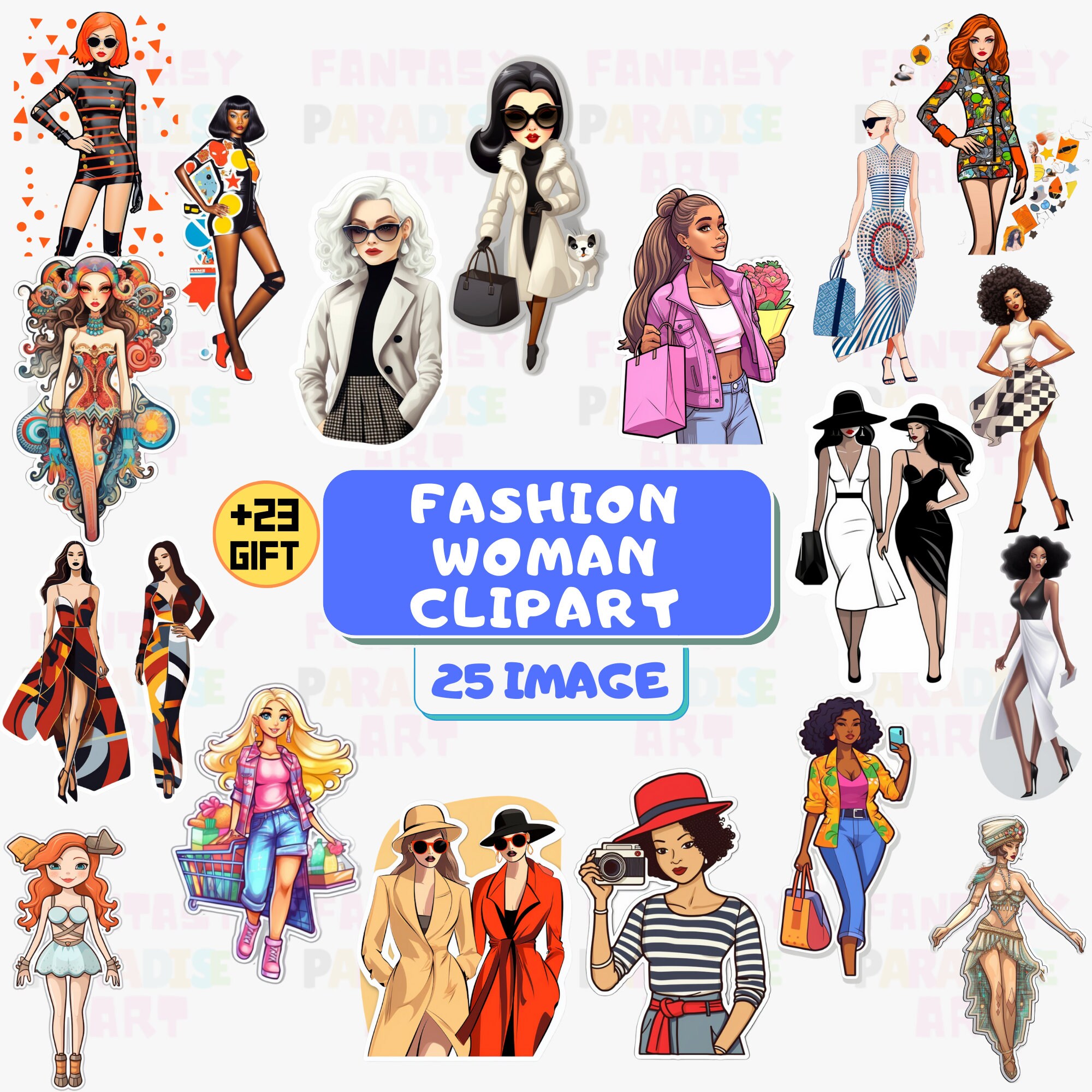 Watercolor Woman Clipart, Minimalist Chic, Fashion Girl Clipart ...