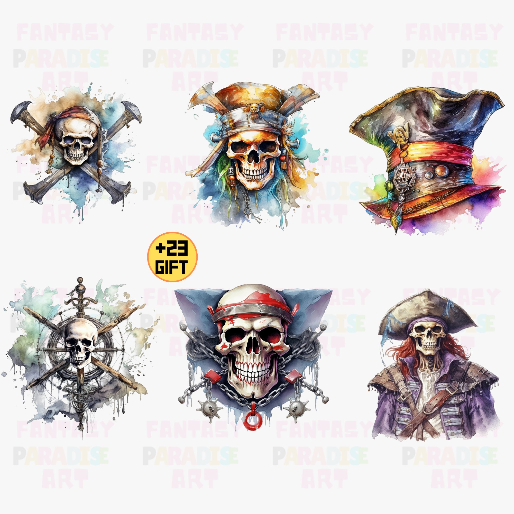 Pirate Clipart Watercolor Pirate Clipart Bundle Pirate Ship - Etsy