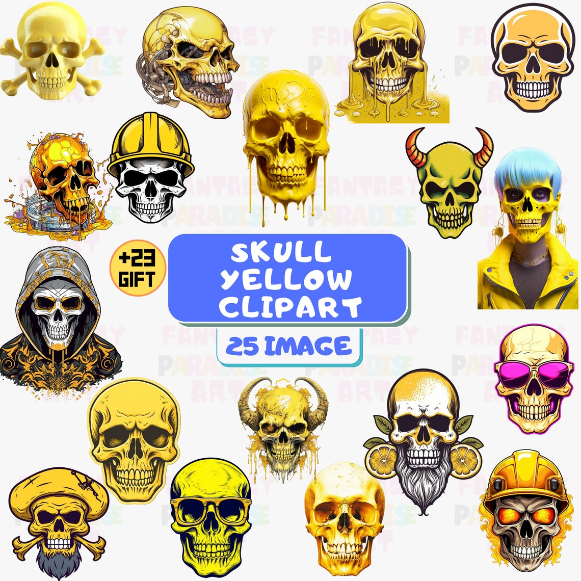 Yellow Skull Clipart Png, Skull Clipart, Skull Illustration, Occult Clipart, Skull Clipart ...