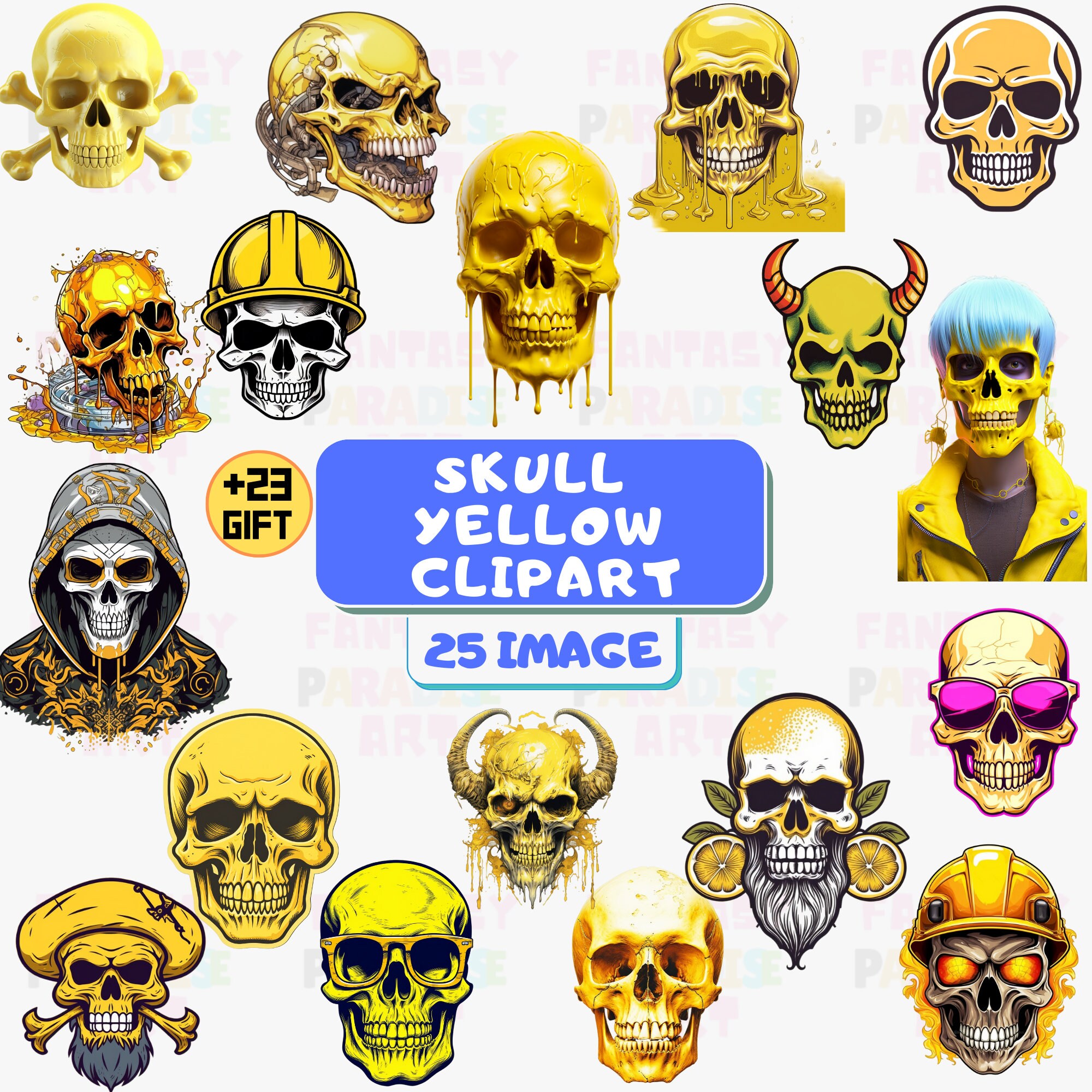 Yellow Skull Clipart Png, Skull Clipart, Skull Illustration, Occult ...