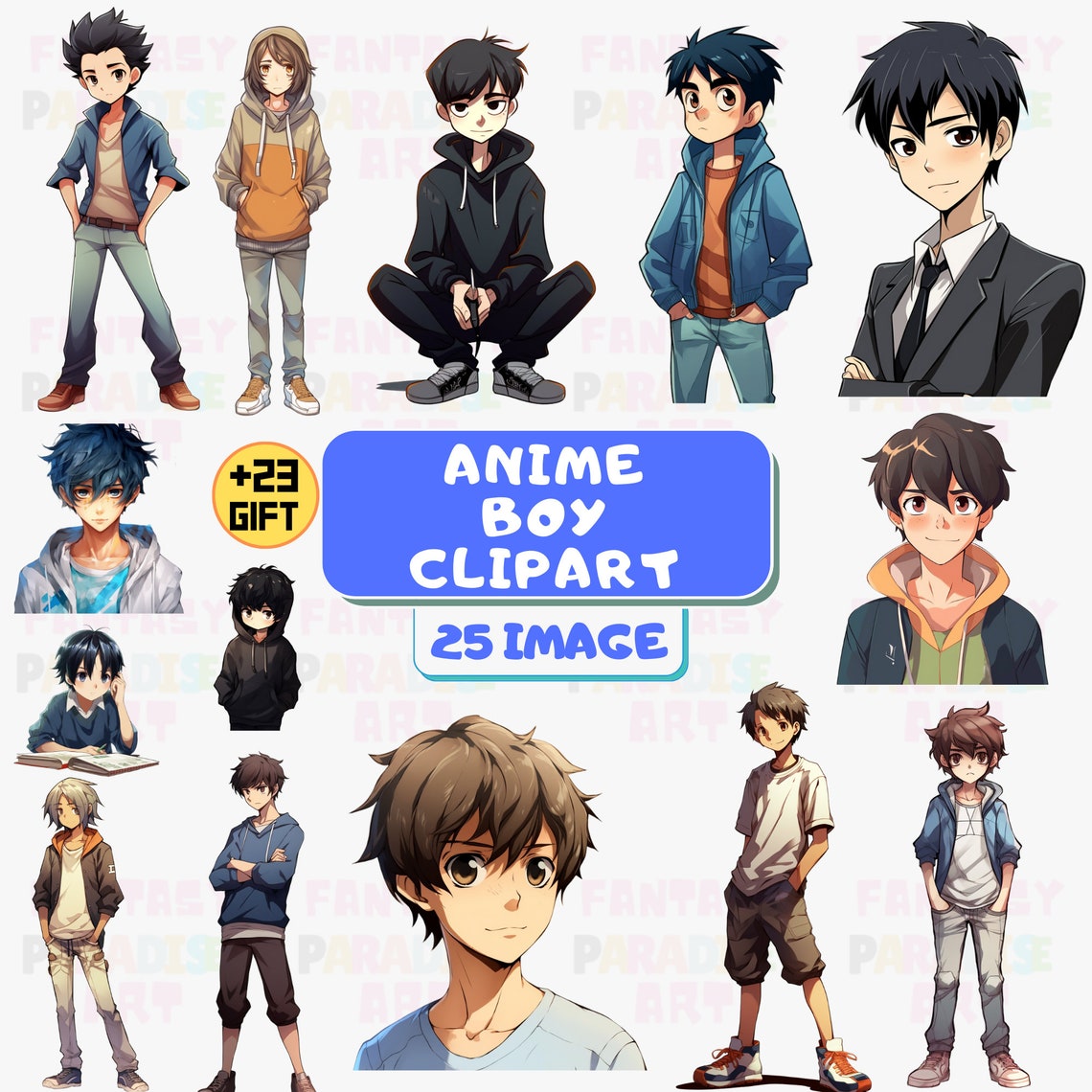 Kawaii Boy Clipart Cute Boy Cartoon Boys Clipart Cute Anime - Etsy