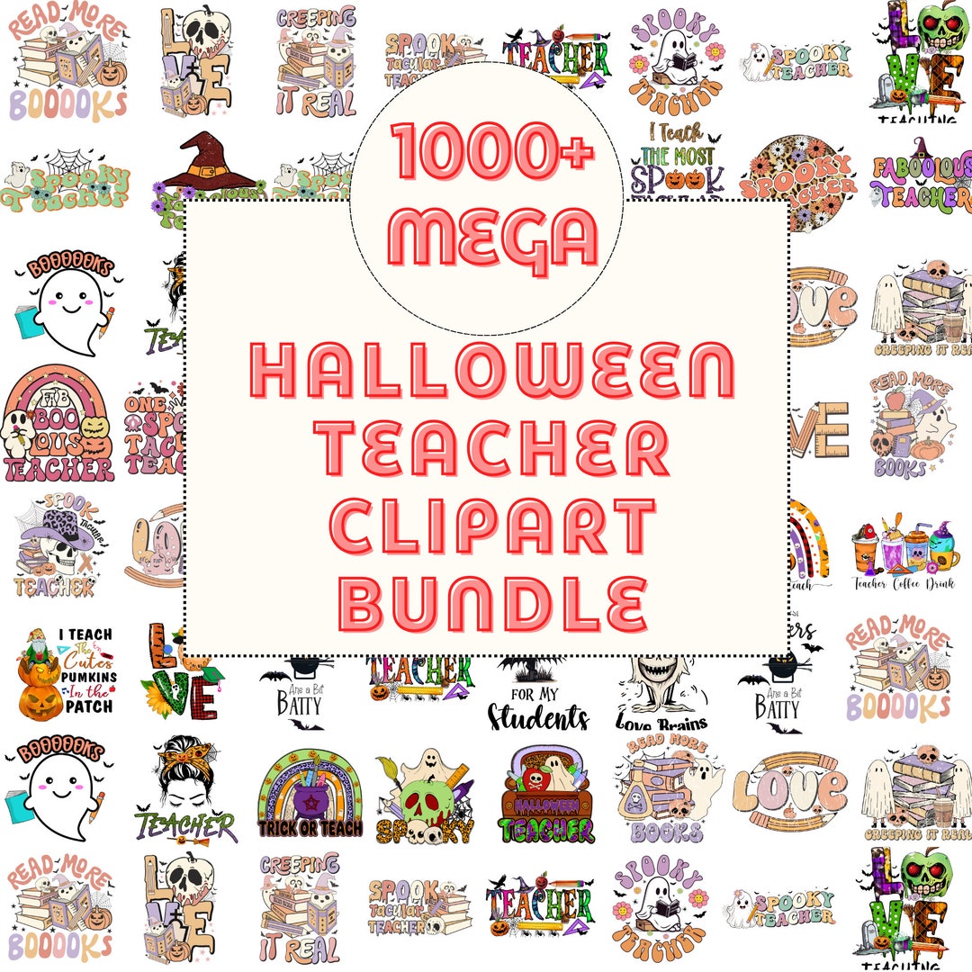 1000 Halloween Teacher Bundle Clipart Teacher's Day - Etsy