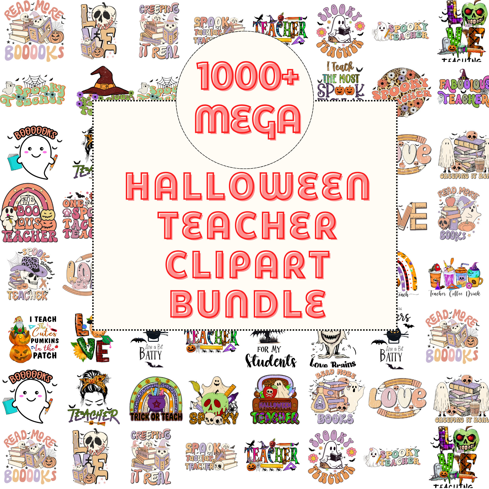 1000 Halloween Teacher Bundle Clipart Teacher's Day - Etsy