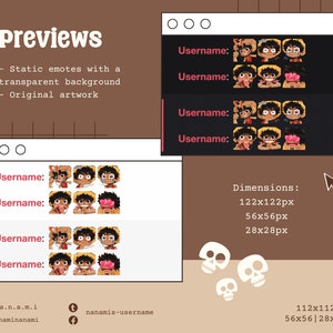 LUFFY EMOTES Cute & Kawaii Luffy Emote Set for Streaming, Messaging ...