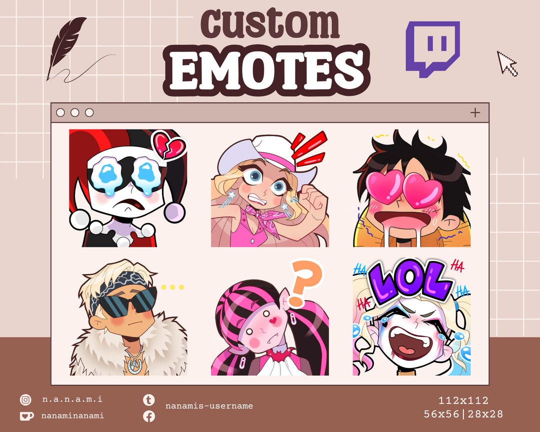 CUSTOM EMOTES Custom Emote/emote Set for Streaming - Etsy UK
