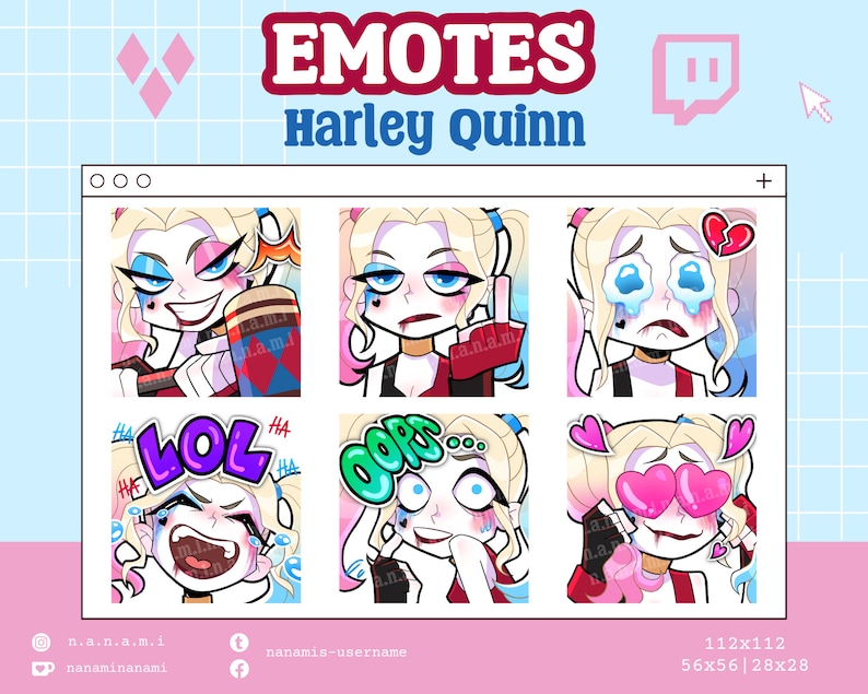 GANGSTER GIRL EMOTES - Cute Emote Set for Streaming, Messaging | Twitch ...