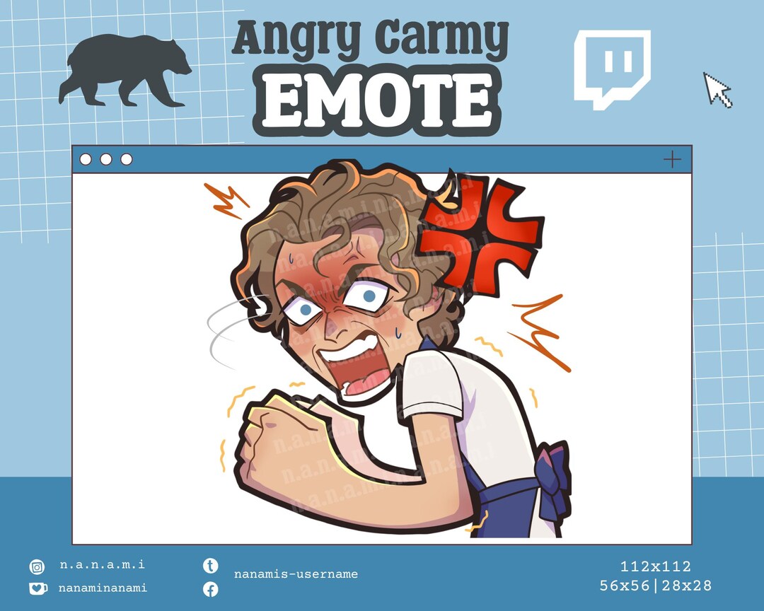 ANGRY CARMY EMOTE - Cute & Kawaii Emote for Streaming, Messaging ...